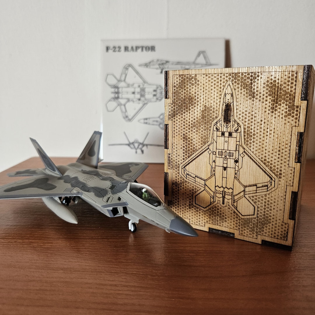 F-22 Raptor Pen Holder Digital File - Laser Cutting and Engraving ...