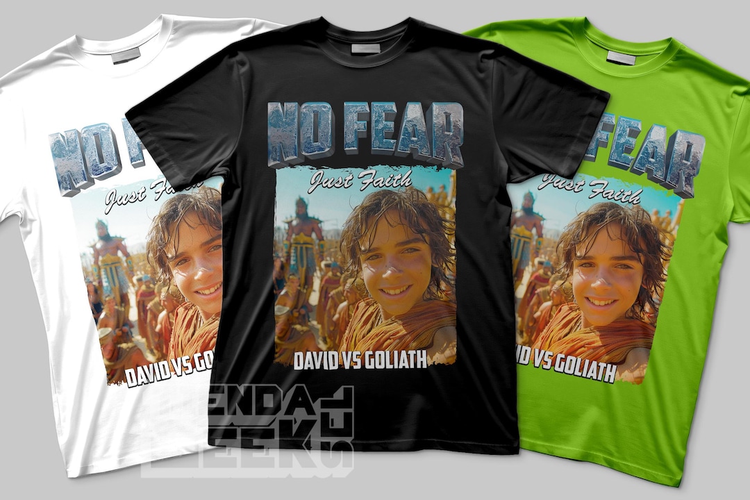 David Vs Goliath T-shirt Design | No Fear Just Faith | Digital Download ...