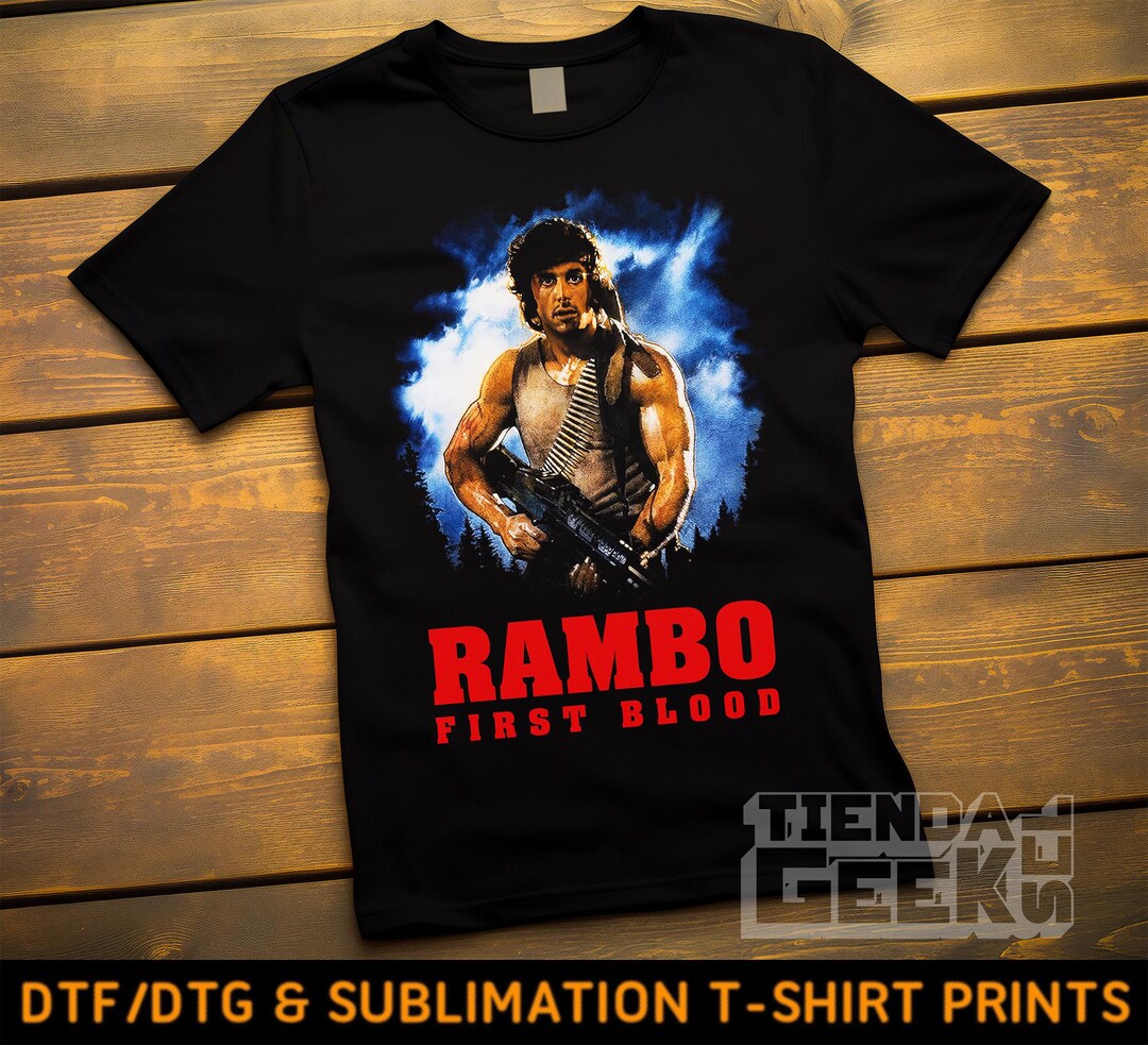 Rambo First Blood Digital File for Black T-shirts Sublimated Shirt ...