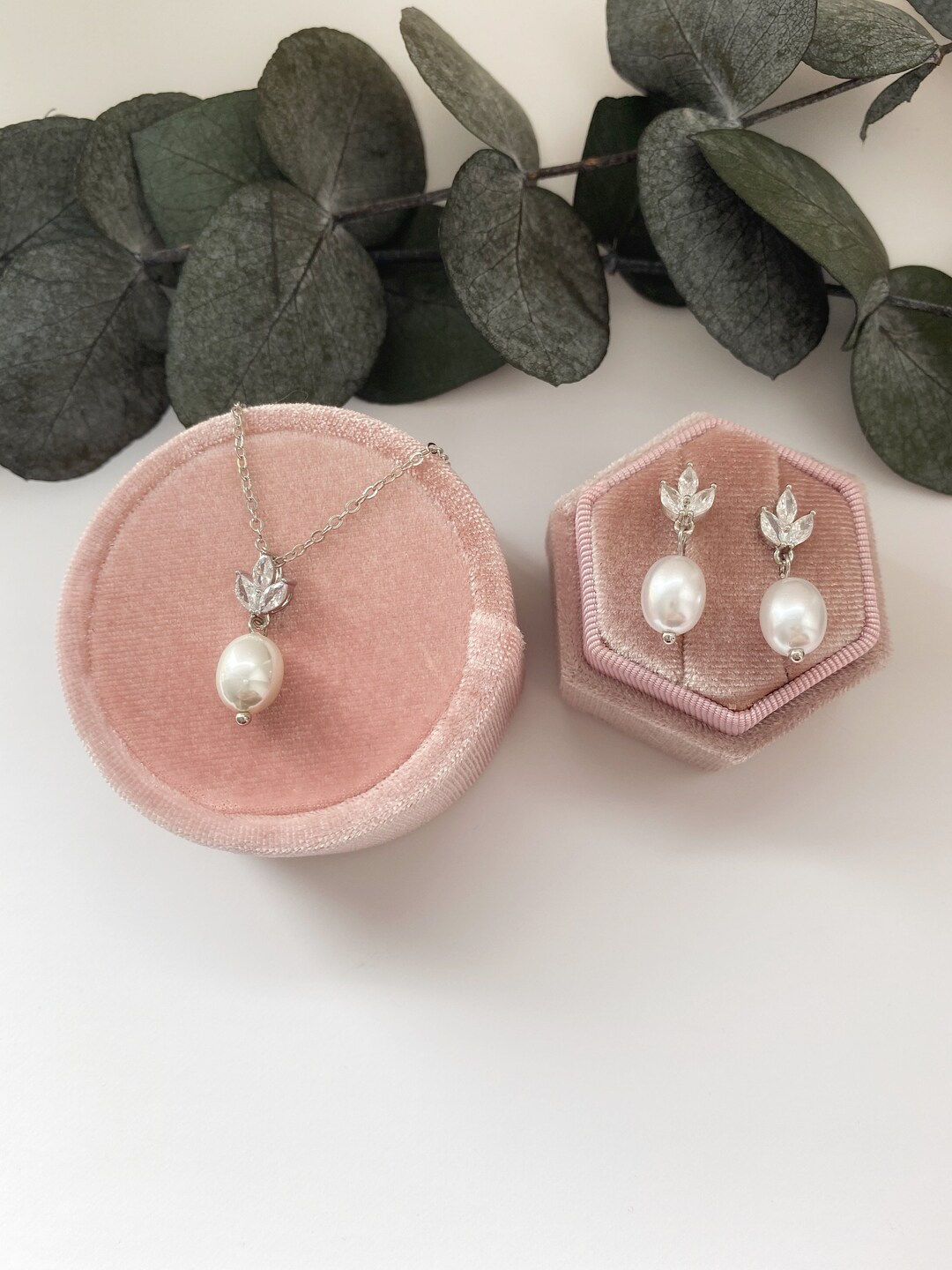 Dorothea - Silver Bridal Pearl Drop Necklace, Bridal Jewellery - Etsy