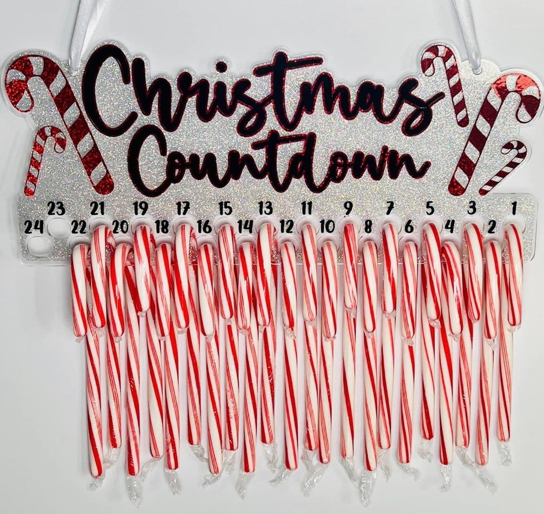 Christmas Candy Cane Count Down, Custom Christmas Countdown, Holiday ...