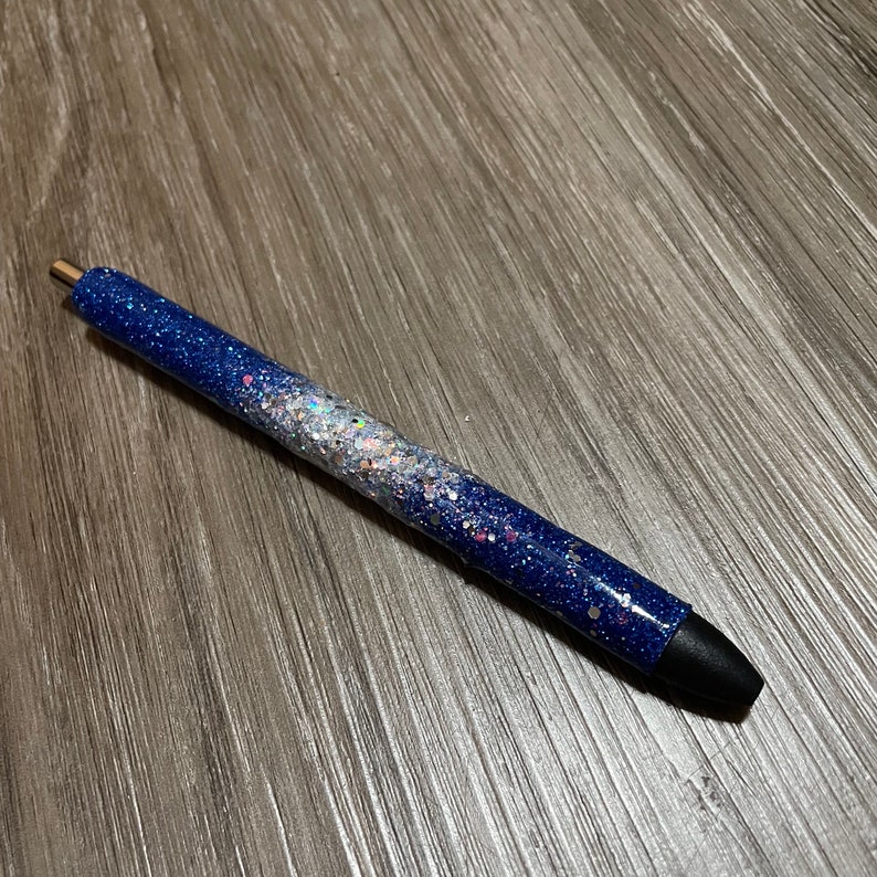 Dark Blue and Chunky Silver Custom 3 Pen Set | Etsy