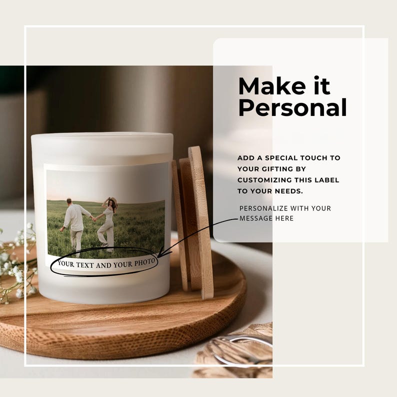Custom Photo Candle, Personalized Engagement Gifts, Personalized Candle ...