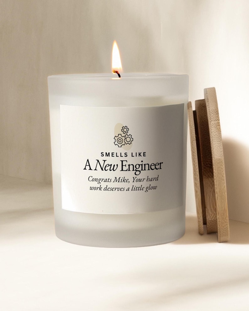 Smells Like a New Engineer, Personalized Engineer Candle Gift for ...