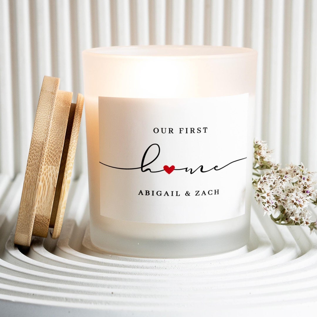 Our First Home, Personalized Housewarming Candle Gift, Custom New Home ...
