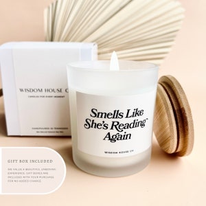 Smells Like She's Reading Again, Bookish Candle, Book Lover Gift for ...