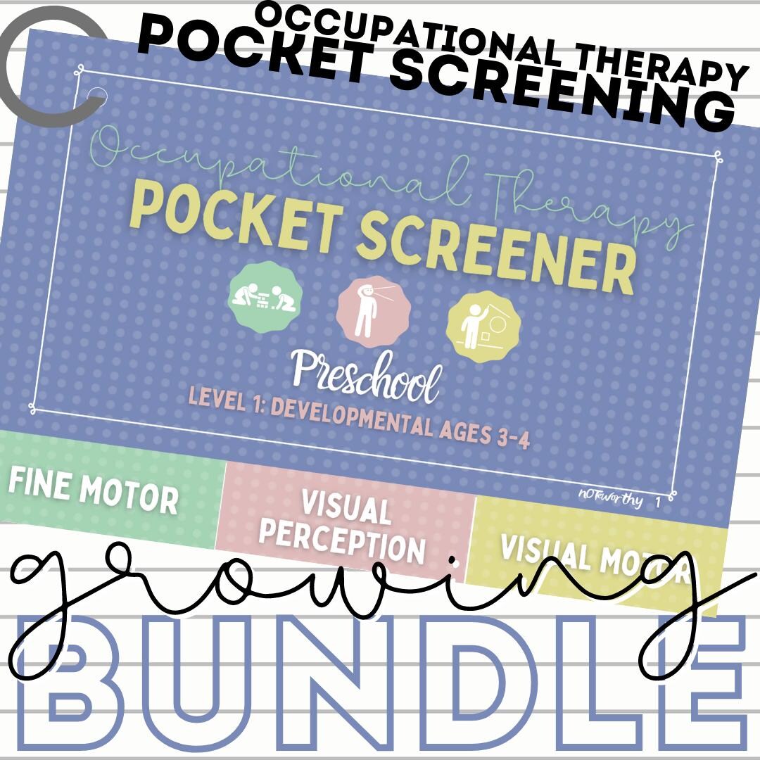 Occupational Therapy OT Pocket Screening Fine Visual Motor Bundle ...