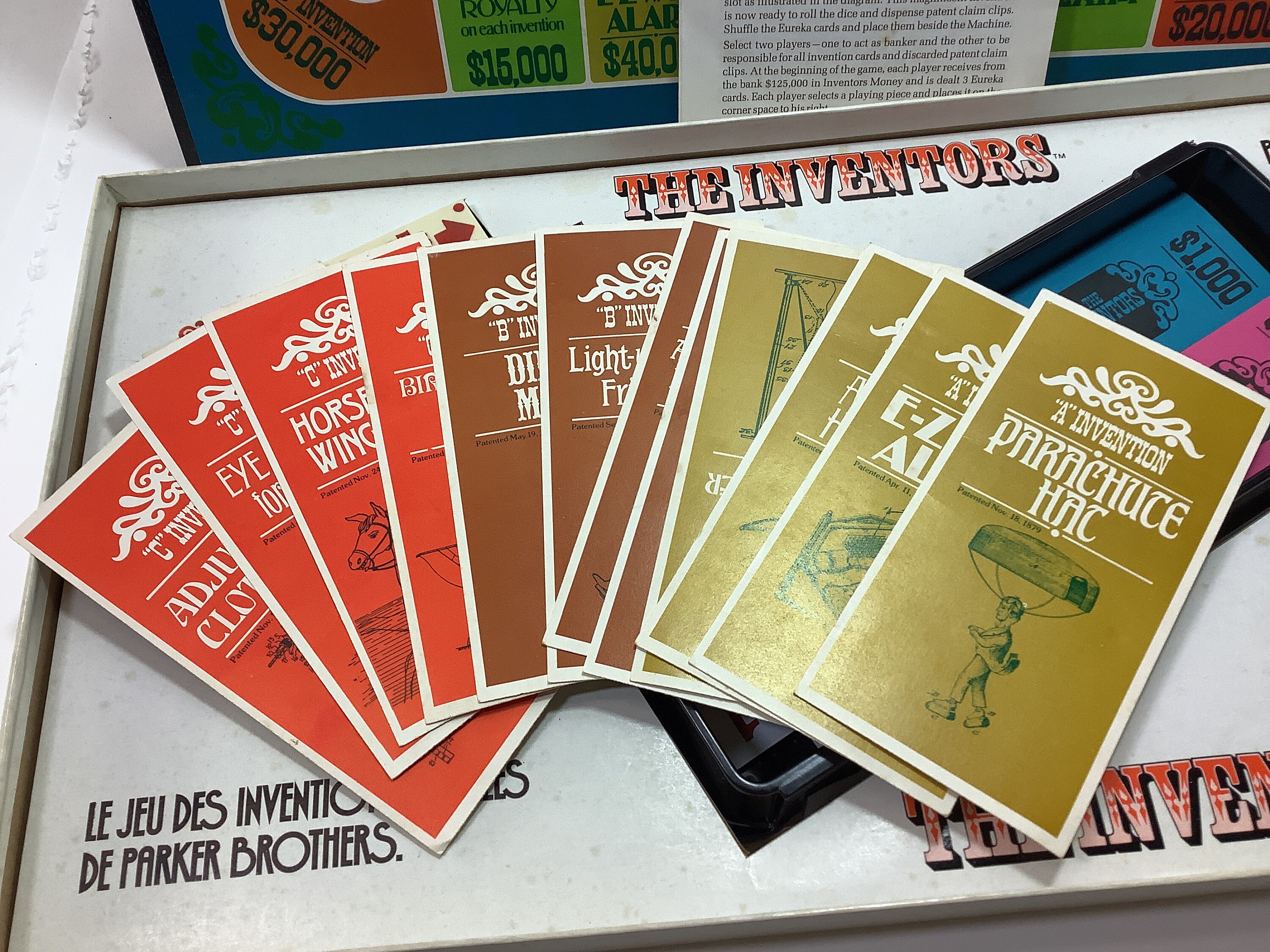 Vintage 1974 THE INVENTORS Board Game Parker Brothers English French ...