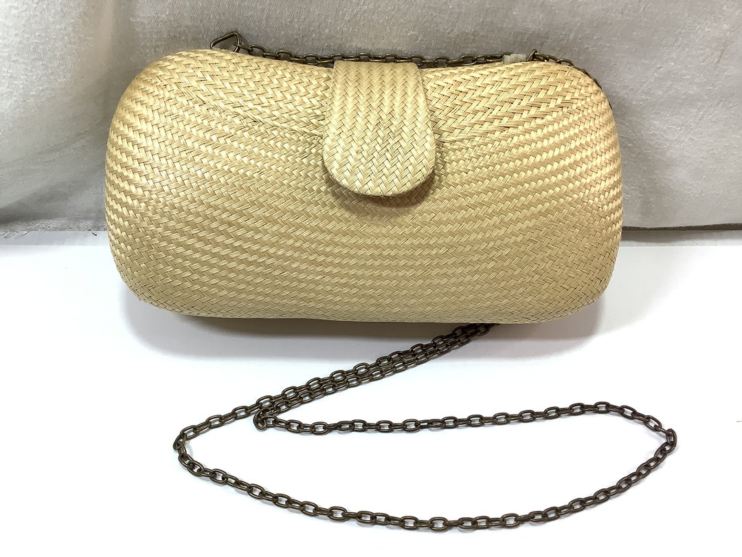 Vintage Witchery Woven Clutch Pouch Cross Hand Bag Straw Evening Clutch ...