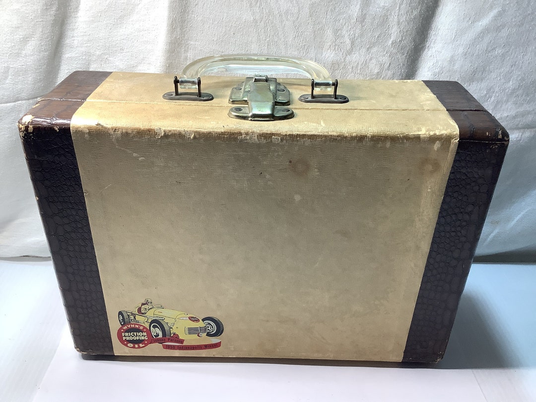 Antique MCM Mid Century Modern Vintage Suitcase Cosmetic Case Toiletry ...