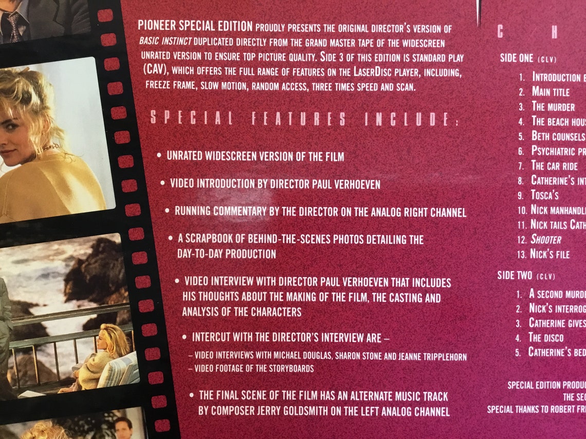 Vintage 1992 Basic Instinct Director's Cut Pioneer - Etsy