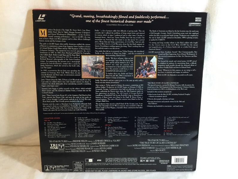 Vintage 1991 Glory Deluxe Widescreen Presentation Laserdisc Ld Dolby