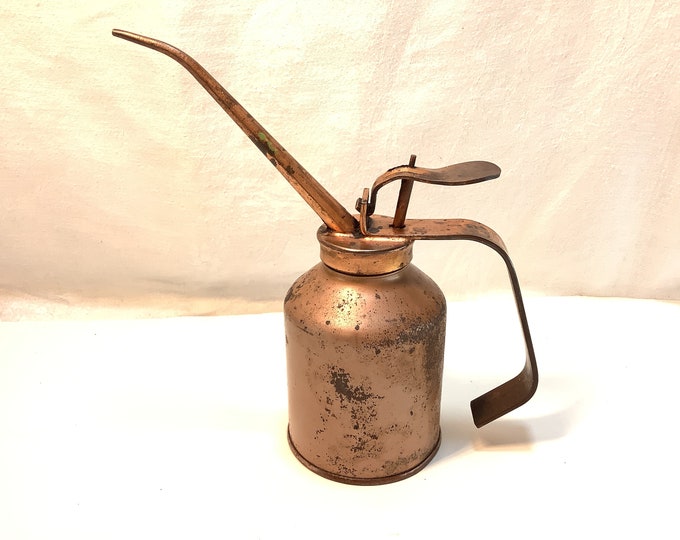 Vintage Copper Brass Metal Oil Can Thumb Pump Oil Collectables Oiler - Etsy