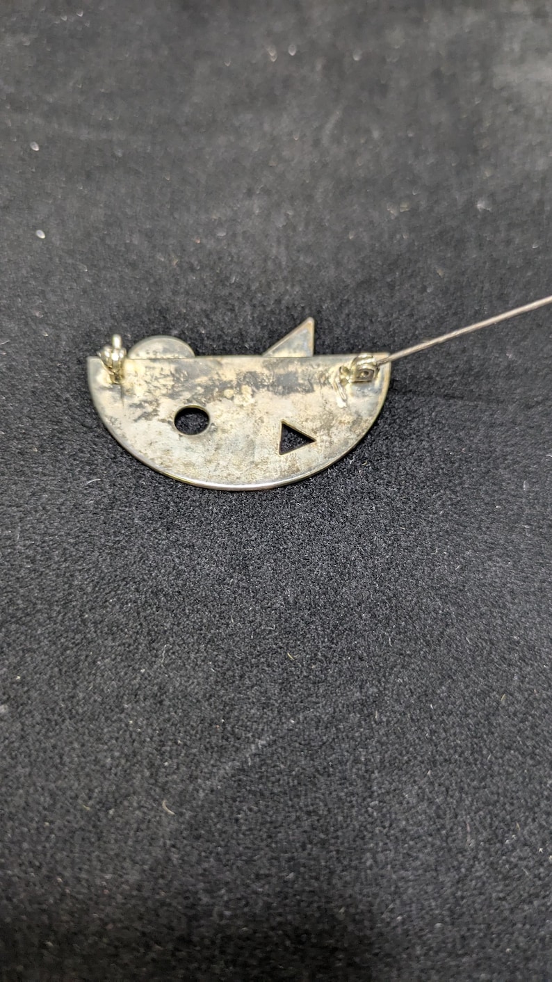 Vintage Geometric Modernist Brooch: Silver Tone Abstract Pin Jewellery ...