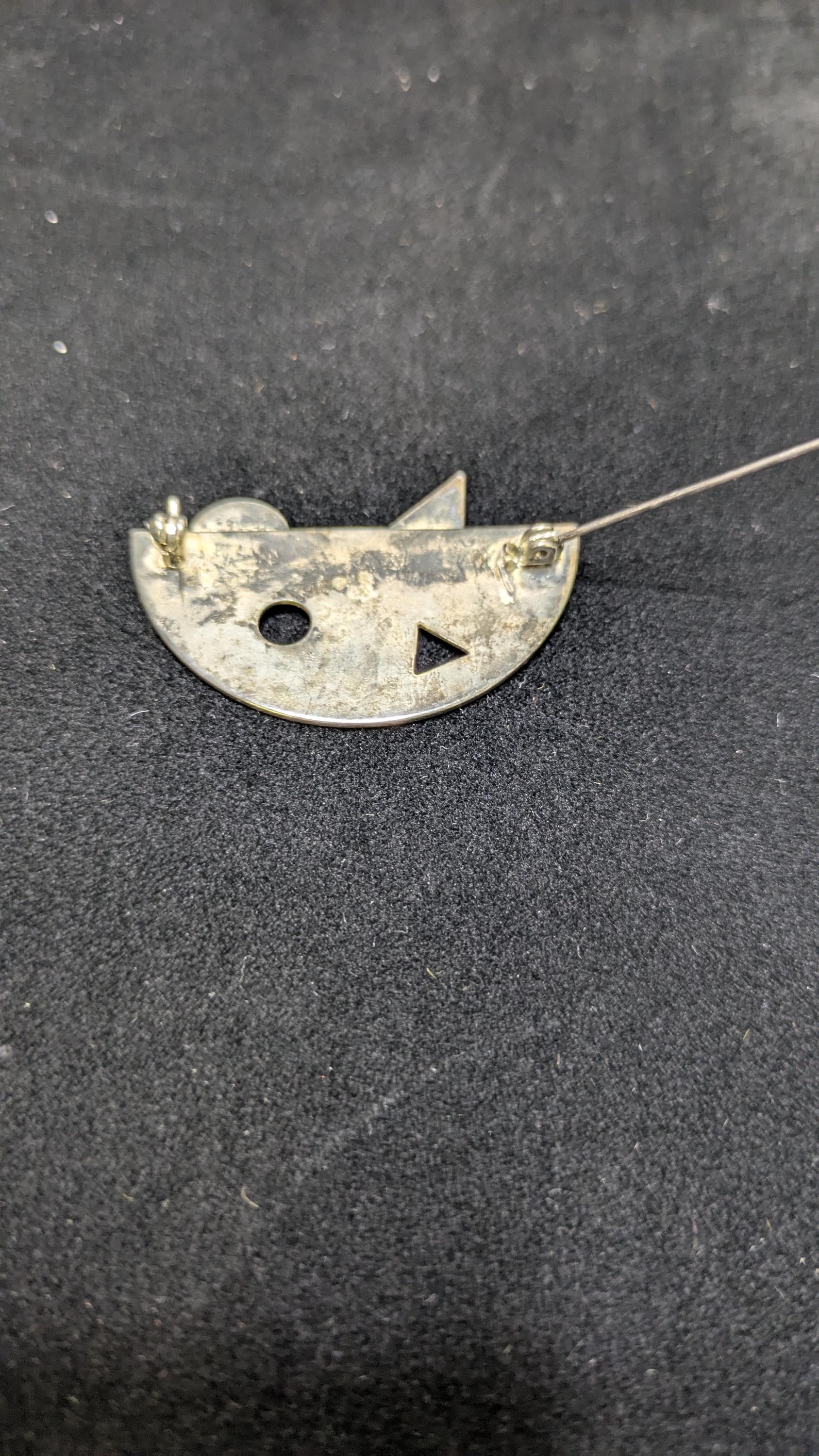 Vintage Geometric Modernist Brooch: Silver Tone Abstract Pin Jewellery ...