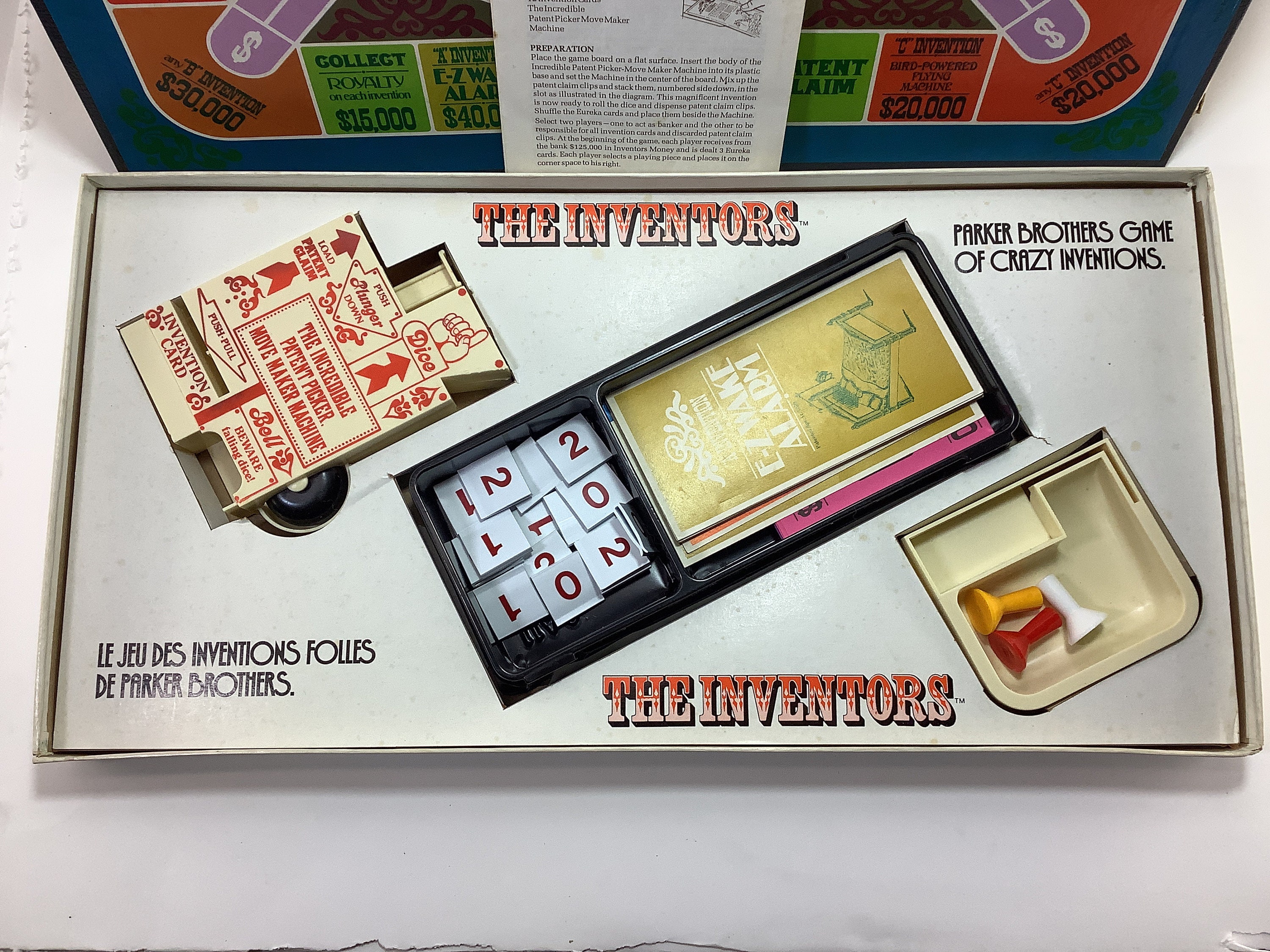 Vintage 1974 THE INVENTORS Board Game Parker Brothers English French ...