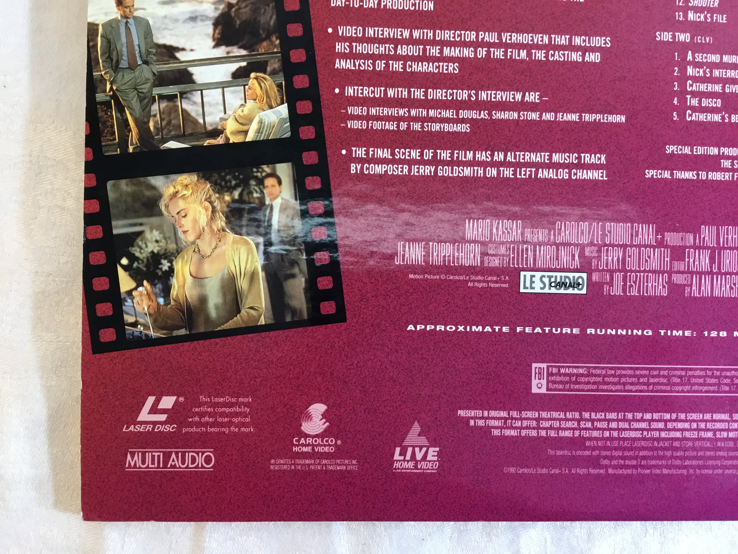 Vintage 1992 Basic Instinct Director's Cut Pioneer - Etsy