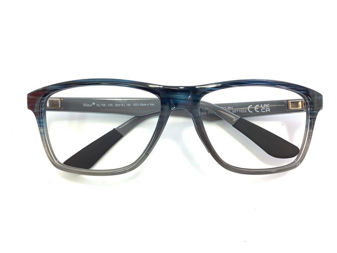 Maui Jim Sunglasses Onshore 798-03S Blue Black Stripe Fade Eyeglasses Frame Only 100% Made in ...