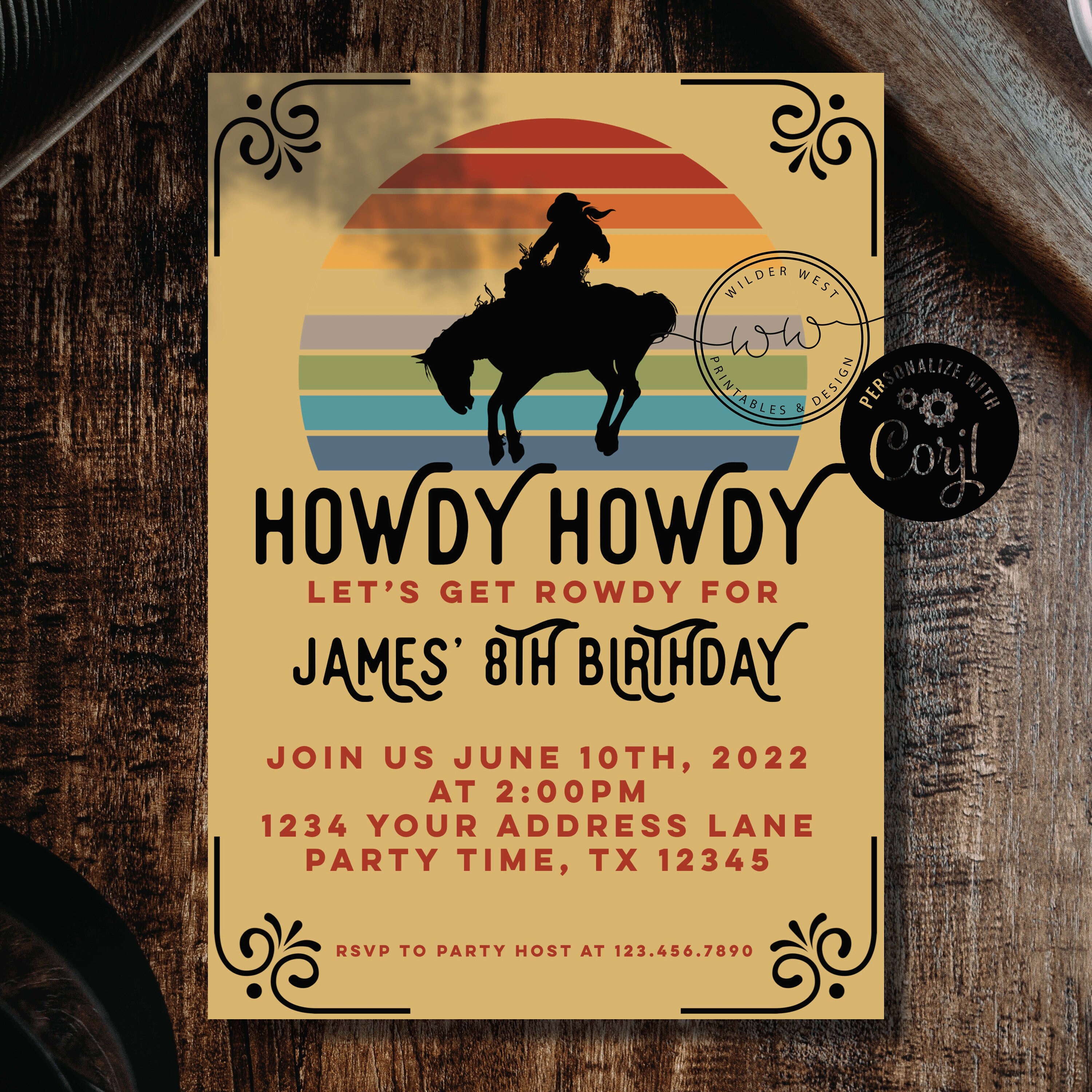 DIY Printable Howdy Howdy Birthday Invitation - Etsy