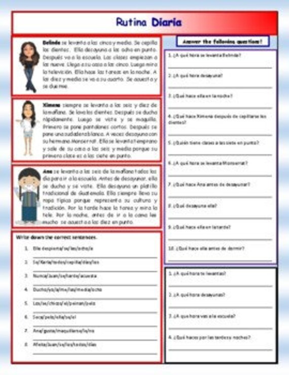 Mi Rutina Diaria Worksheet