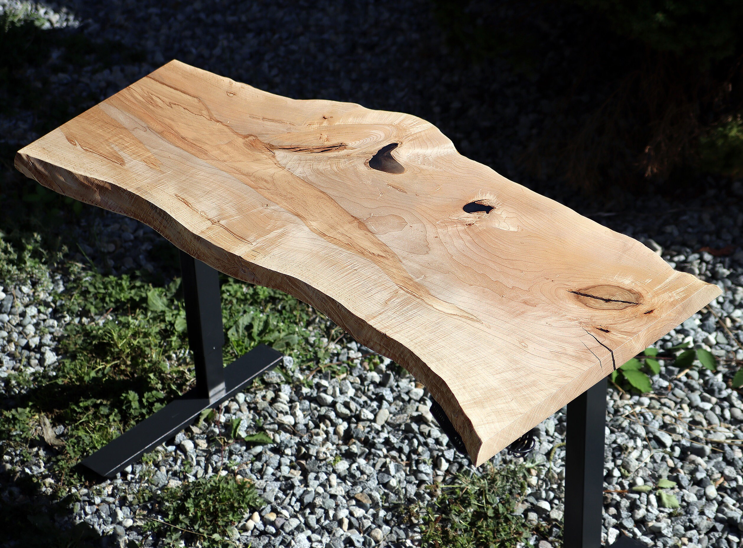 Custom Figured Maple Live Edge Desk - Professionally Made in Canada (no ...