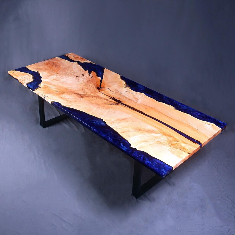 Live Edge River Dining Table - Customizable Made to Order - Shipping ...