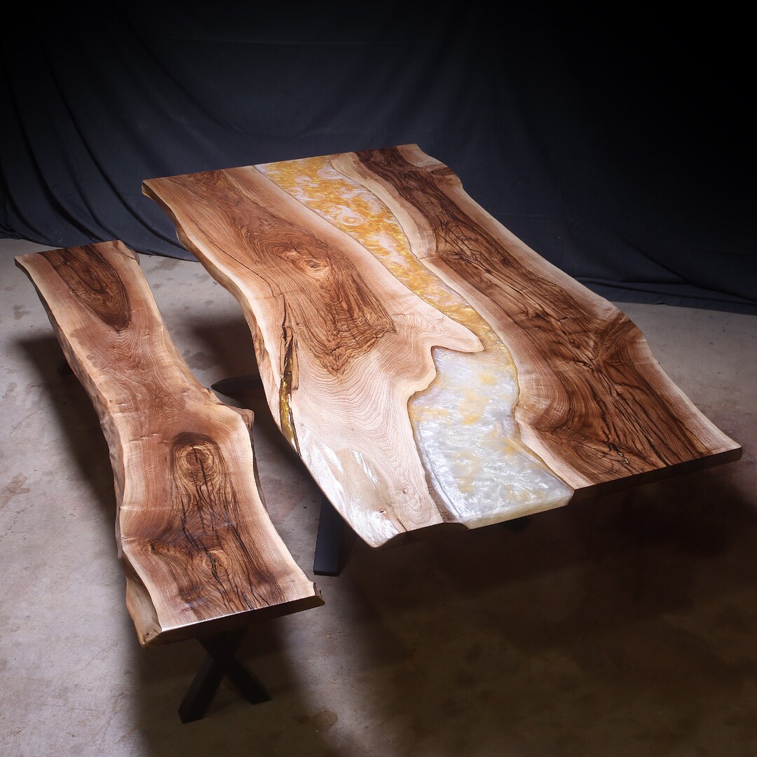 Walnut Live Edge River Dining Table - English or Black Walnut Table ...
