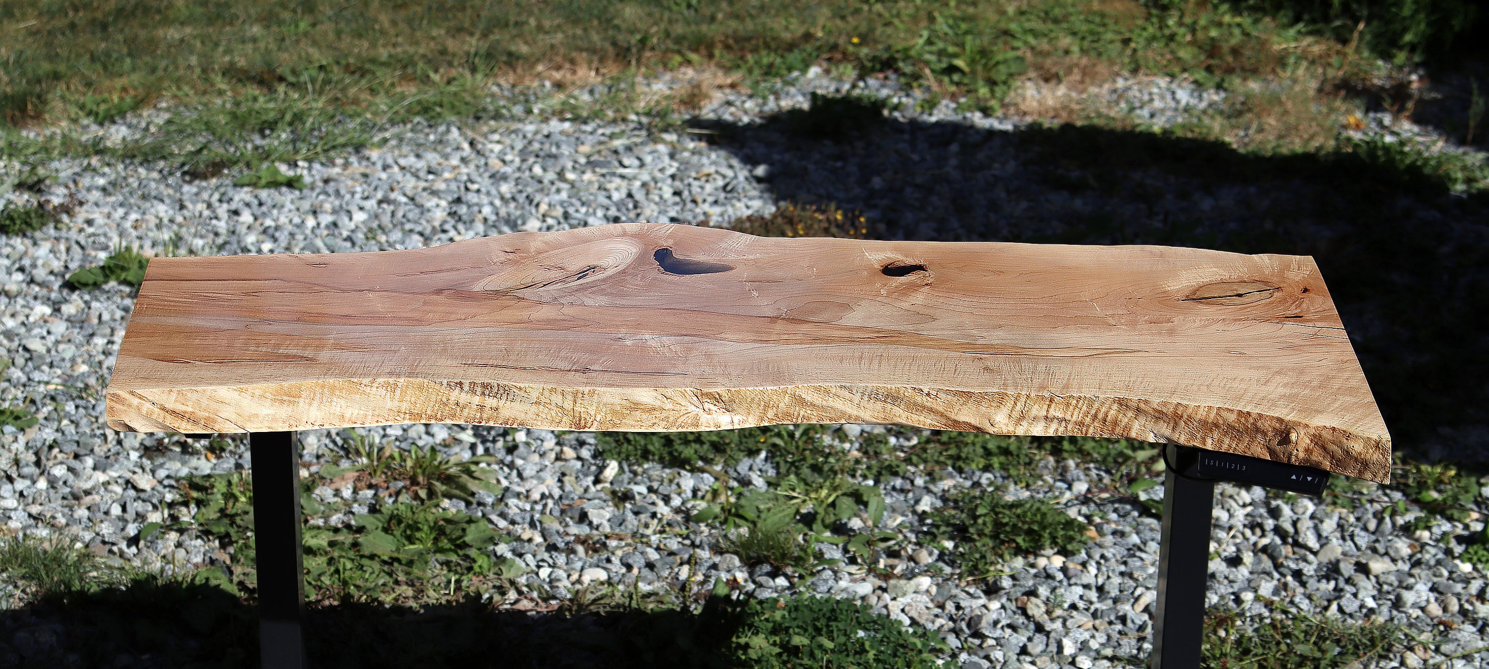 Custom Figured Maple Live Edge Desk - Professionally Made in Canada (no ...
