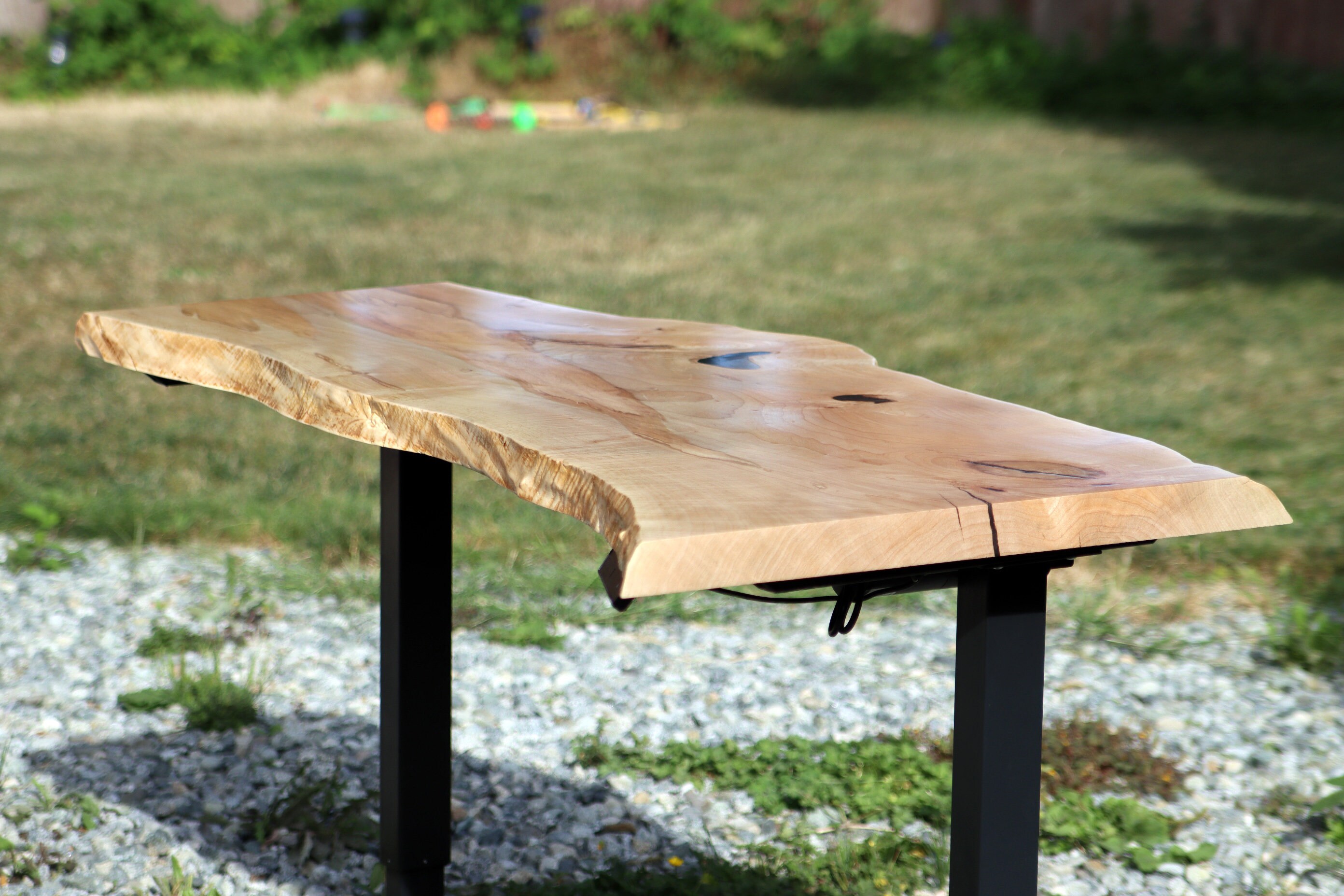 Custom Figured Maple Live Edge Desk - Professionally Made in Canada (no ...