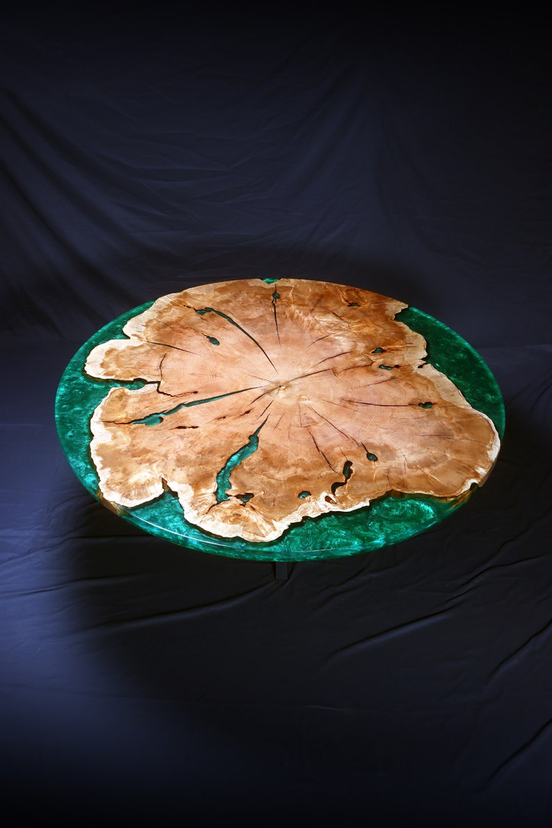 Round Live Edge Dining Table - Giant Round Epoxy River Table - Custom ...