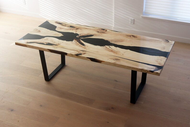 Mirrored Maple Live Edge River Table Customizable Made to Order Epoxy ...