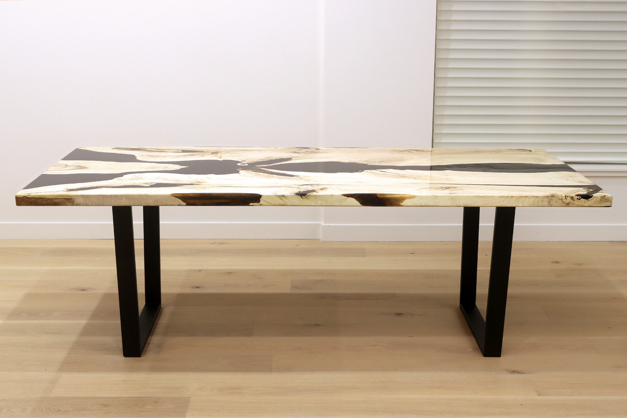 Mirrored Maple Live Edge River Table Customizable Made to Order Epoxy ...