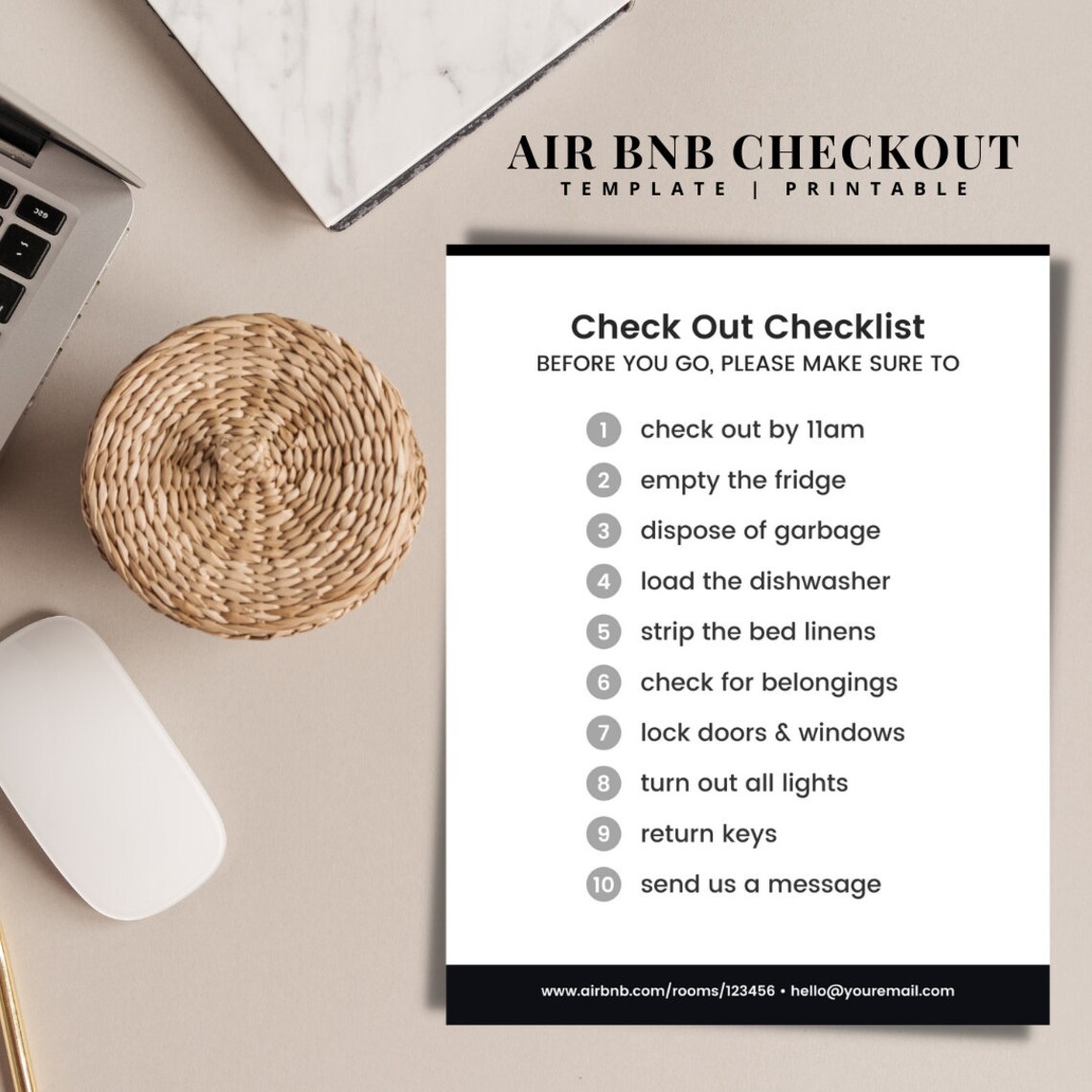 Printable Airbnb Checklist Template