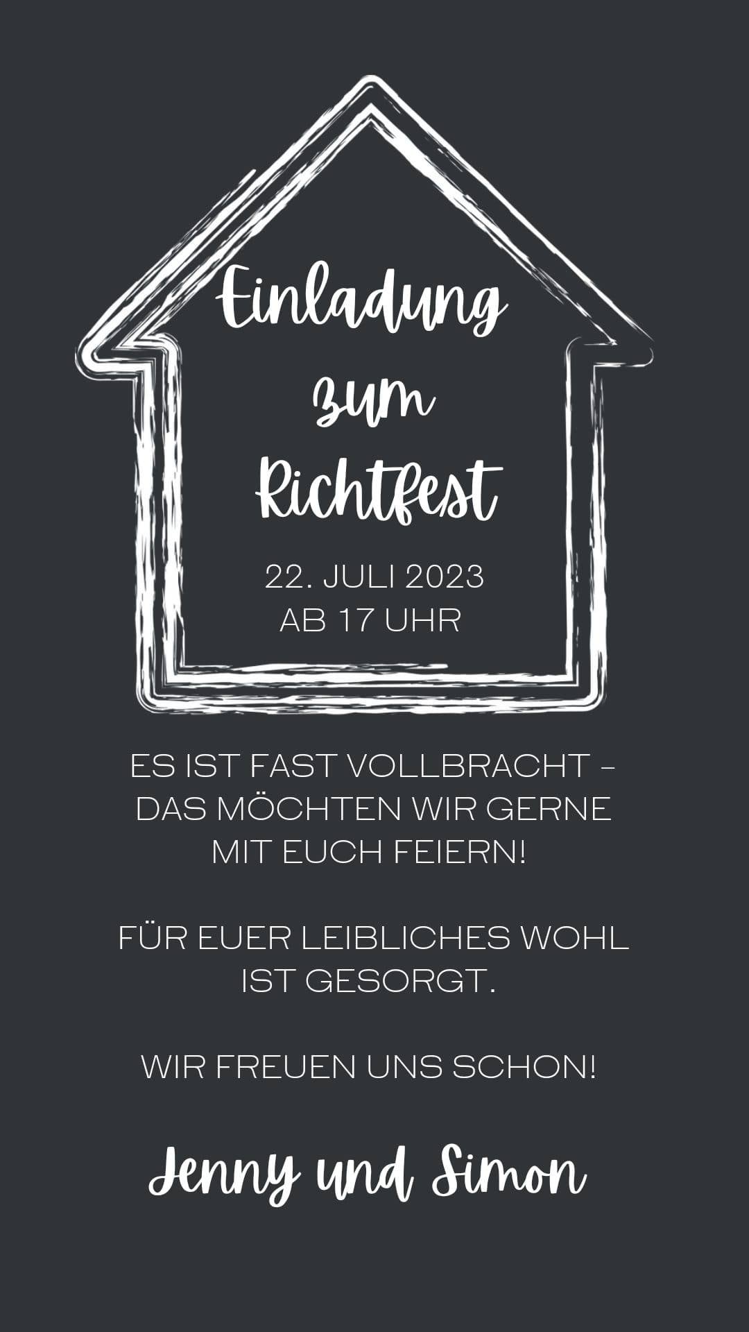 Digital Invitation Topping-out Ceremony in Black and White - Etsy