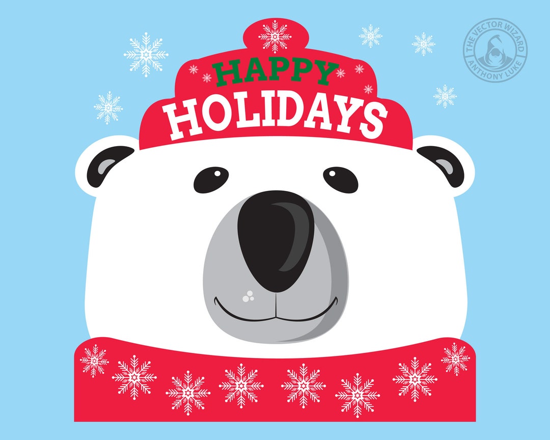Holiday Polar Bear Png, Christmas Png, Holiday Png, Sublimation and ...