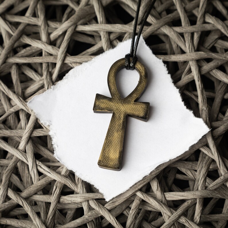 Gothic Ankh Necklace ~ Black & Gold ~ Goth Resin Jewelry - Etsy