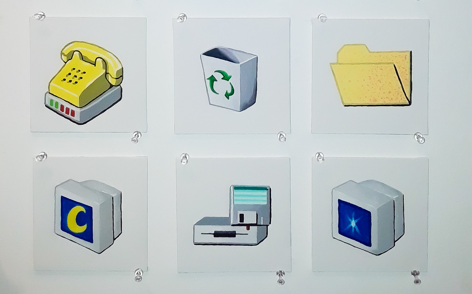 Windows 95/98 Icon Acrylic Paintings (5"x5") - Set 2 - Etsy