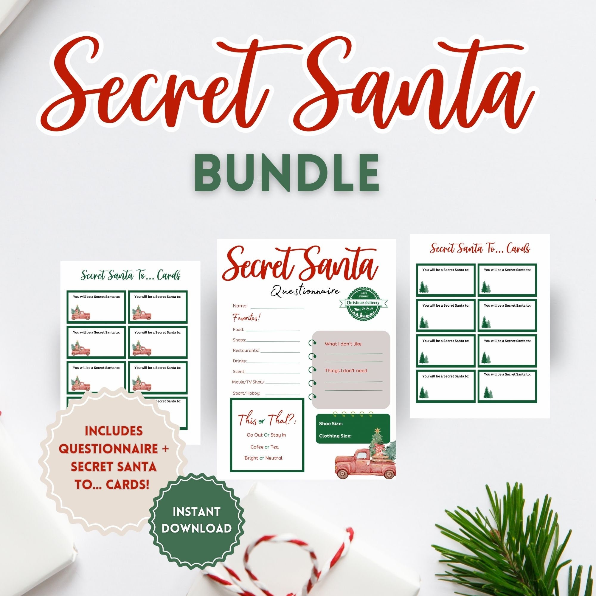 Secret Santa Bundle, Gift Exchange, Getting to Know You, Office Gift ...