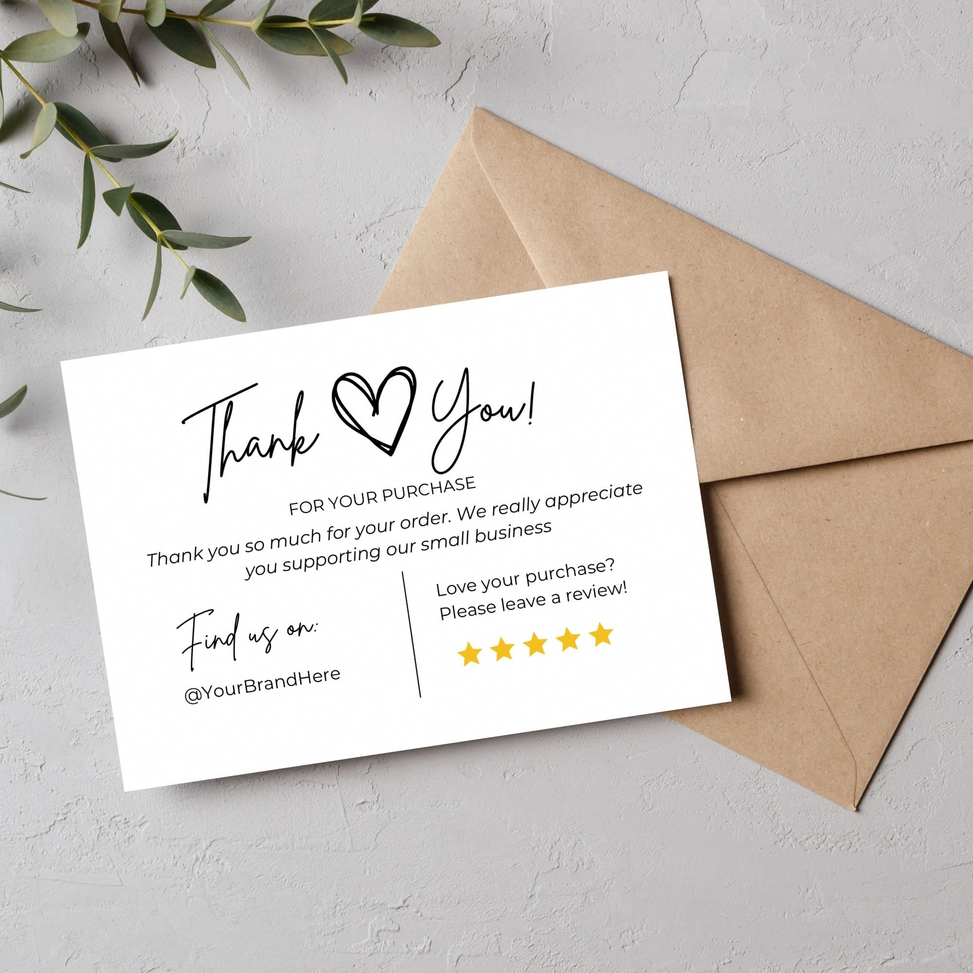 Thank You Cards Small Business, Packaging Insert, Small Shop Thank You ...