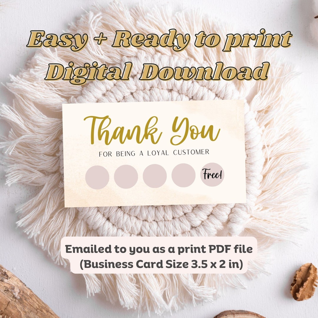 Loyalty Card, Thank You Cards Small Business, Small Shop Thank You Card ...