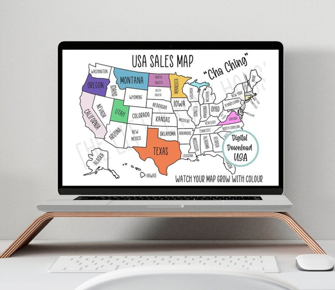 USA States Sales Map, USA, Small Business Tracker, Sales Tracker ...