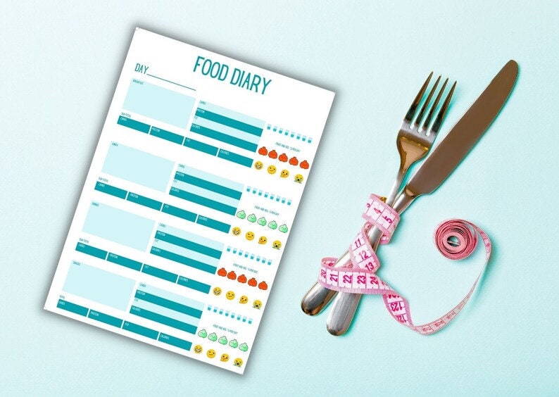 Printable Food Diary Digital Download, Diary for Tracking Food and Diet ...