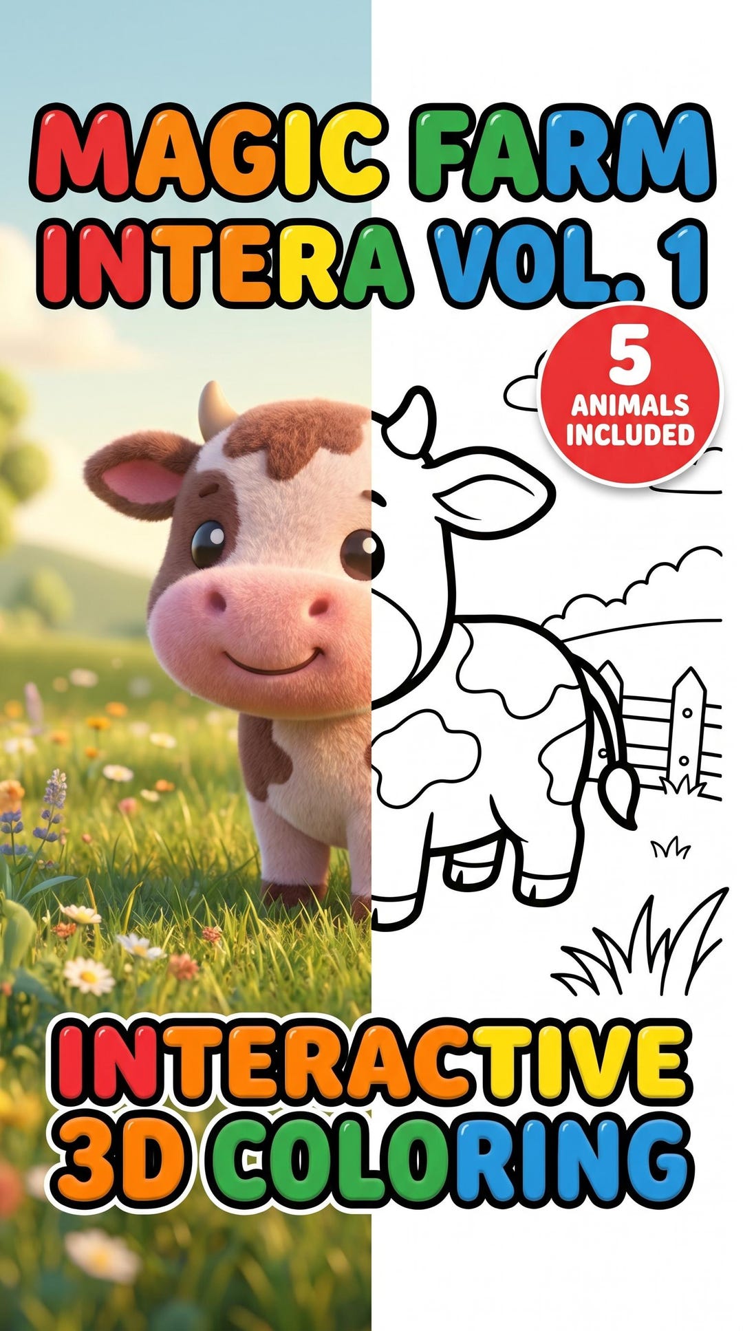 Magic Farm 3D Coloring Pages | Interactive Animals, QR Animations ...