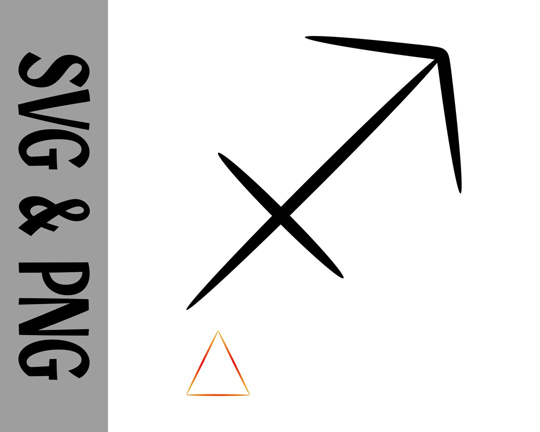 Sagittarius Zodiac Sign With Fire Element Symbol. SVG and PNG. Digital ...