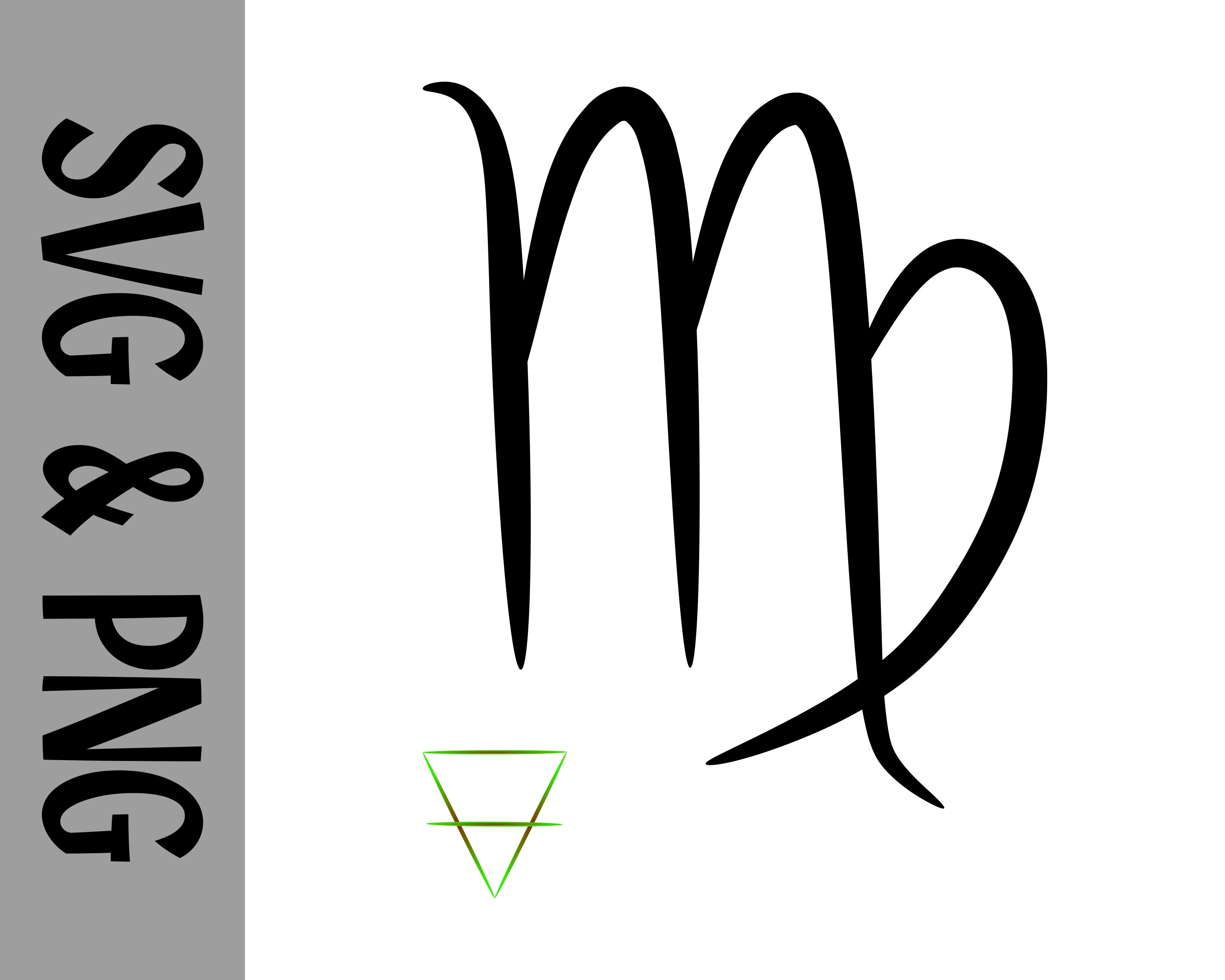 Virgo Zodiac Sign With Earth Element Symbol. SVG and PNG. Digital ...