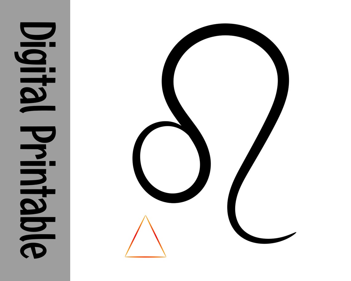 Leo Zodiac Sign With Fire Element Symbol. Digital Download. - Etsy