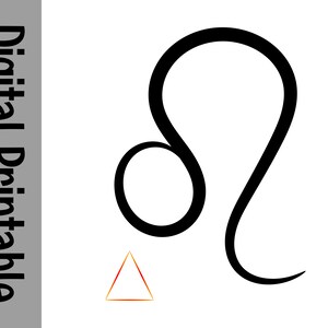 Leo Zodiac Sign With Fire Element Symbol. Digital Download. - Etsy