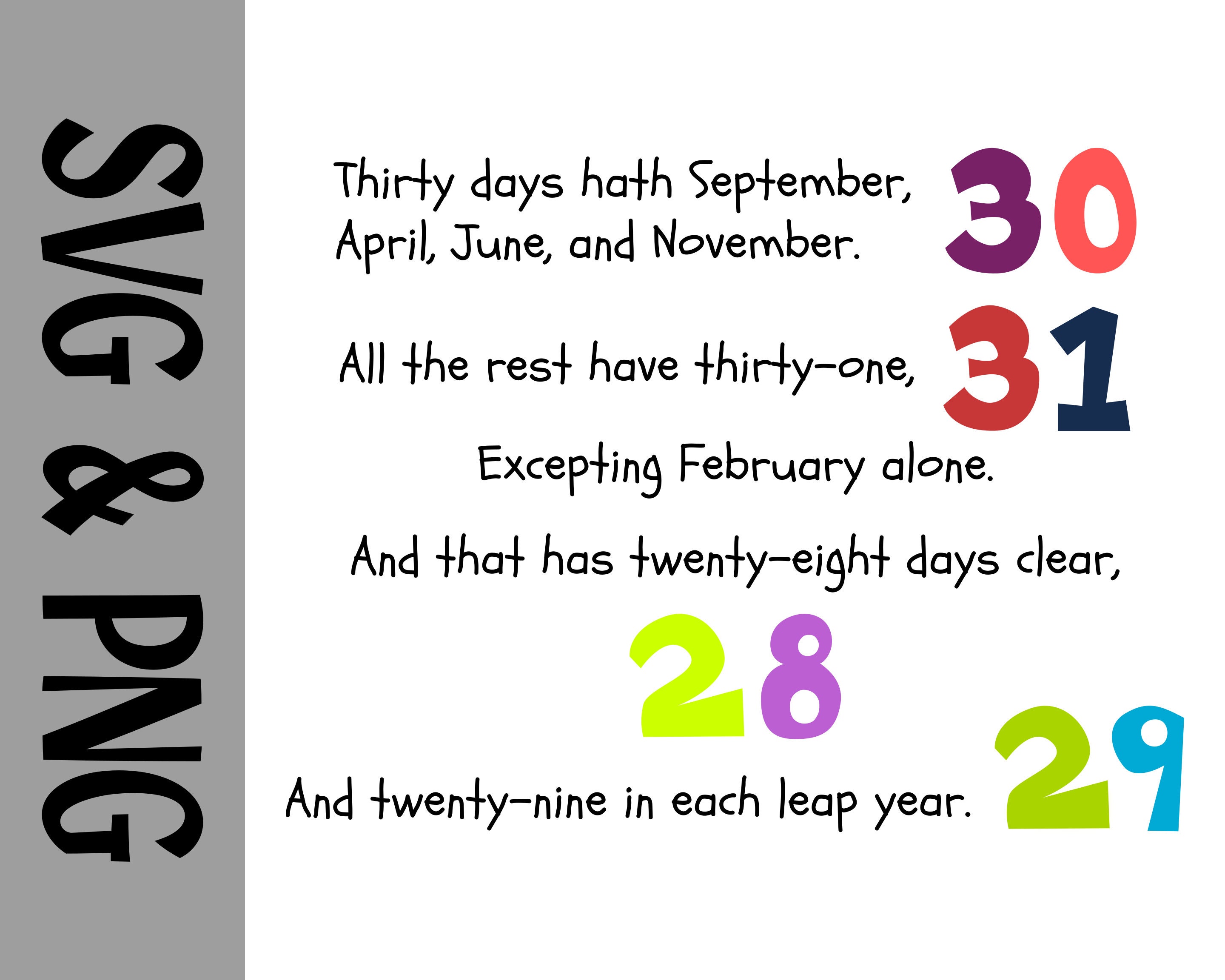 Leap Year Poem. SVG and PNG. Digital Download. Cut File. Printable. - Etsy