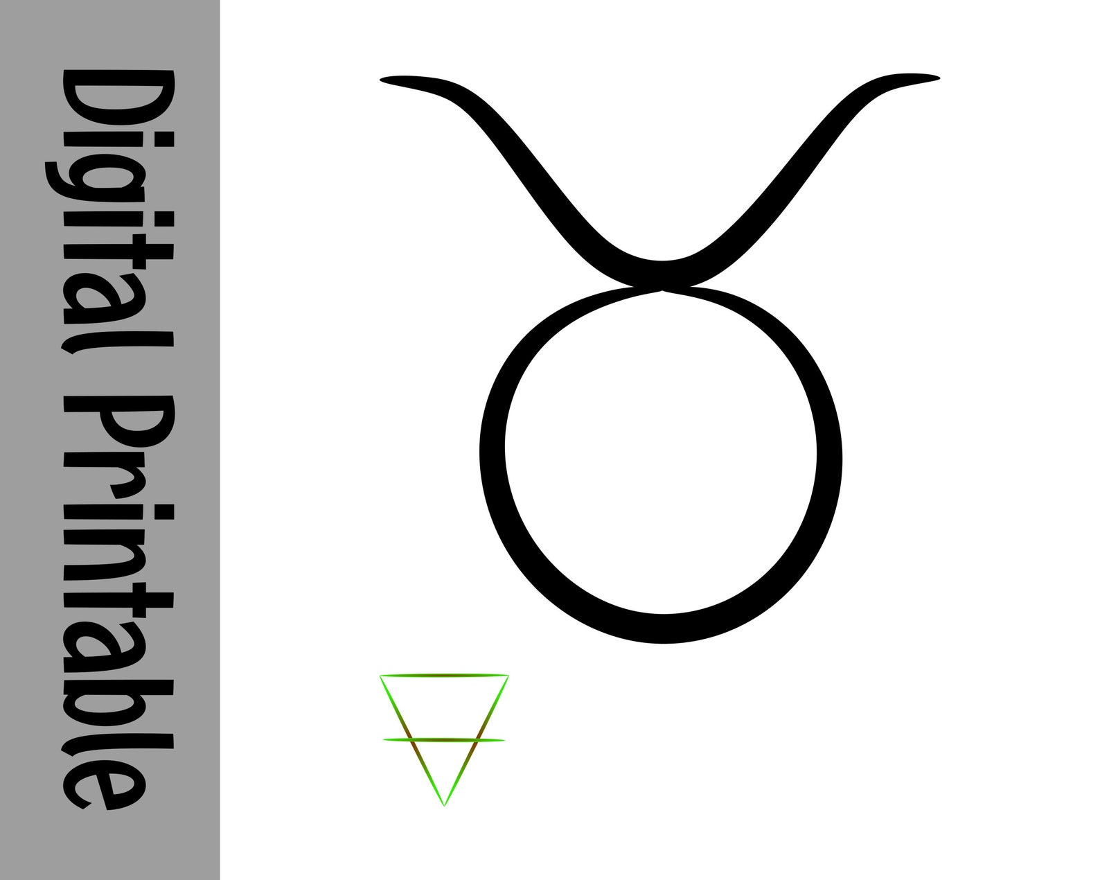 Taurus Zodiac Sign With Earth Element Symbol. Digital - Etsy