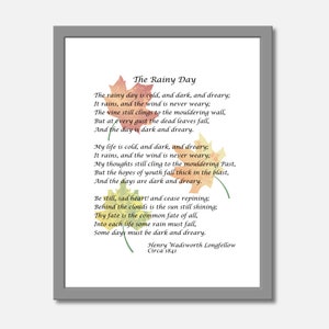 Henry Wadsworth Longfellow. the Rainy Day Poem. Calligraphy Font ...
